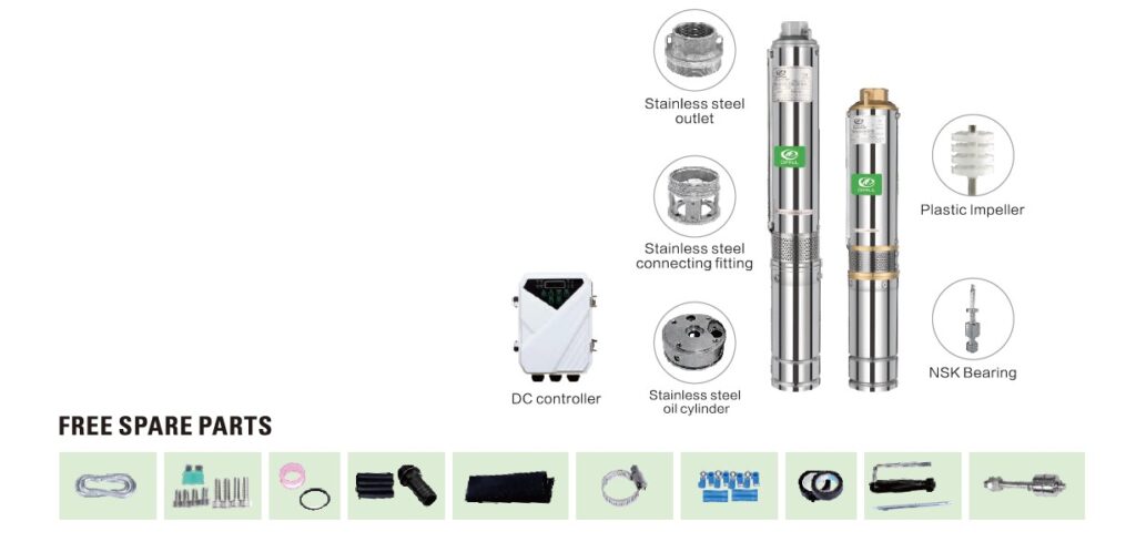 Difful 1500W Solar Water Pump 360ft (120m) - Burhani Solar